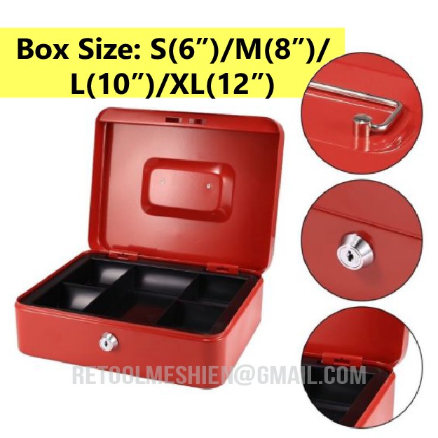 Rigid Kotak Duit Berkunci Size S(6"),M(8"),L(10"),XL(12") -- Iron Metal ...