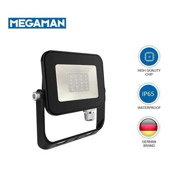 Megaman LED Flood Light Spotlight IP65 BK Ideal Facade Large Open Space ...