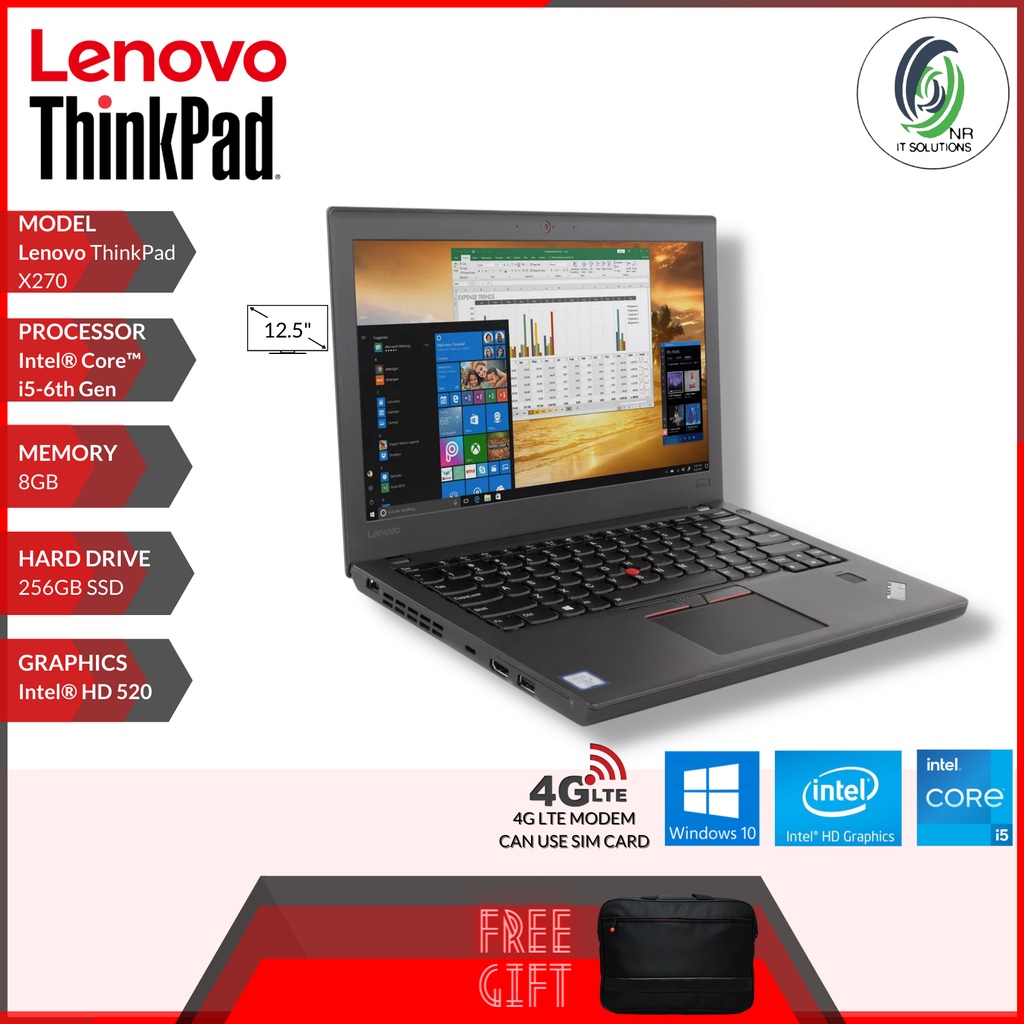 Lenovo ThinkPad X270 laptop Intel® Core™ i5 - 6th Gen /8 GB /128 GB SSD ...