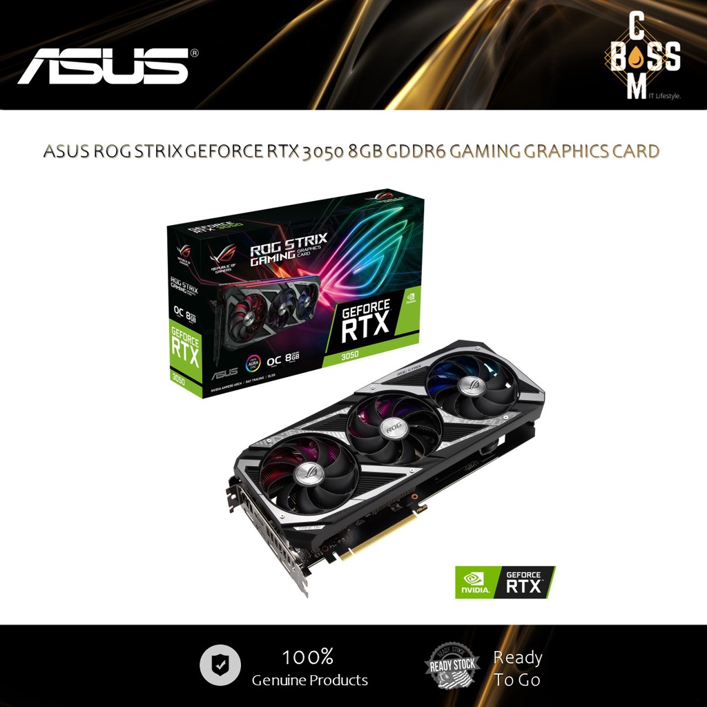 *ORIGINAL* ASUS ROG STRIX GEFORCE RTX 3050 8GB GDDR6 GAMING GRAPHICS ...