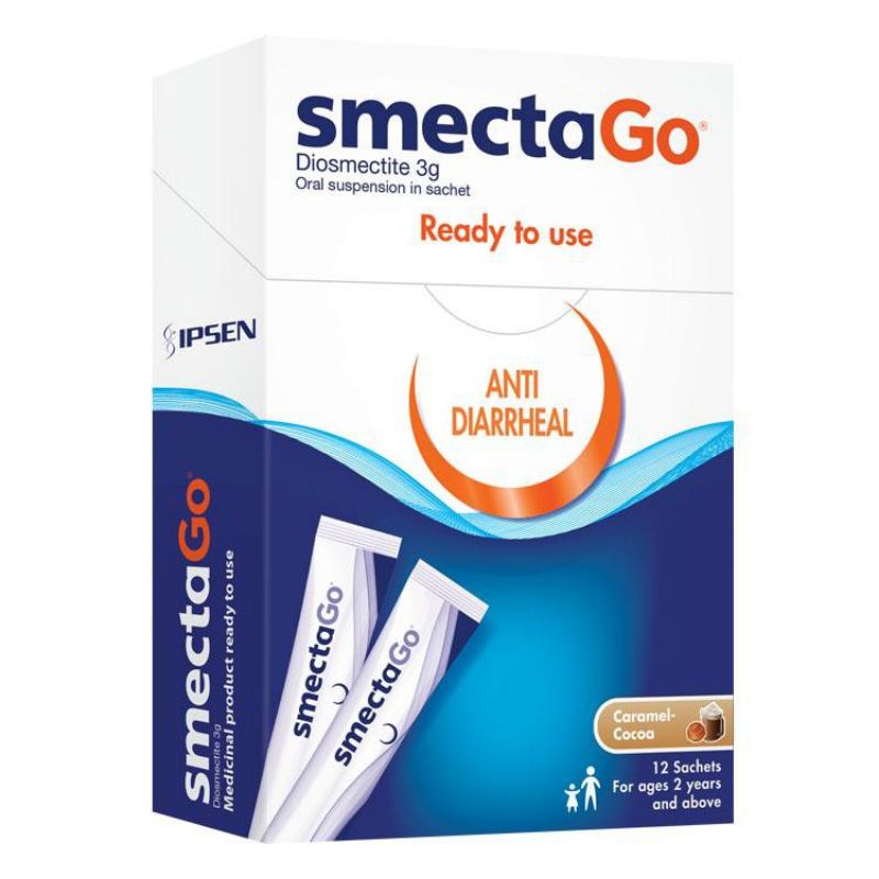 Anti Diarrheal SmectaGo Suspension Caramel Cocoa Flavour (12 Sachets ...