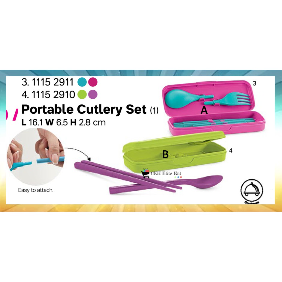 Tupperware OTG Cutleries with Case / Portable Cutlery Set | Shopee Malaysia