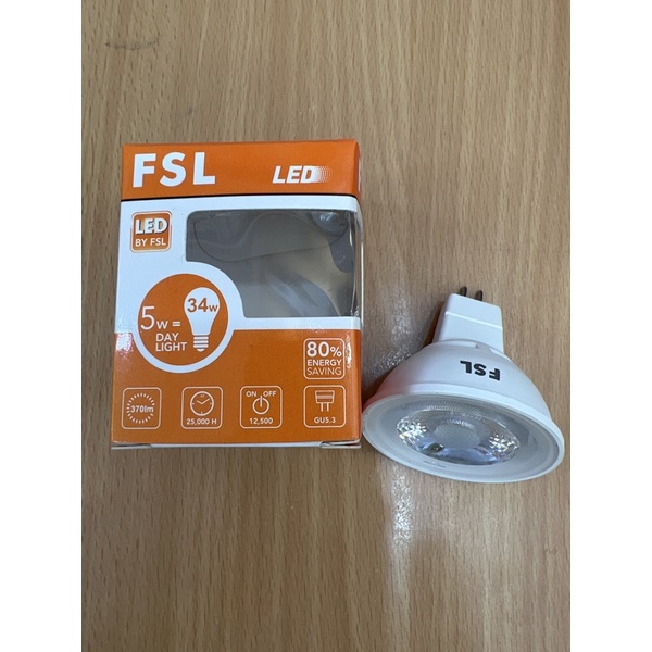 FSL 5W MR16 LED SPOT LIGHT EYEBALL 6500K daylight 240V | Shopee Malaysia