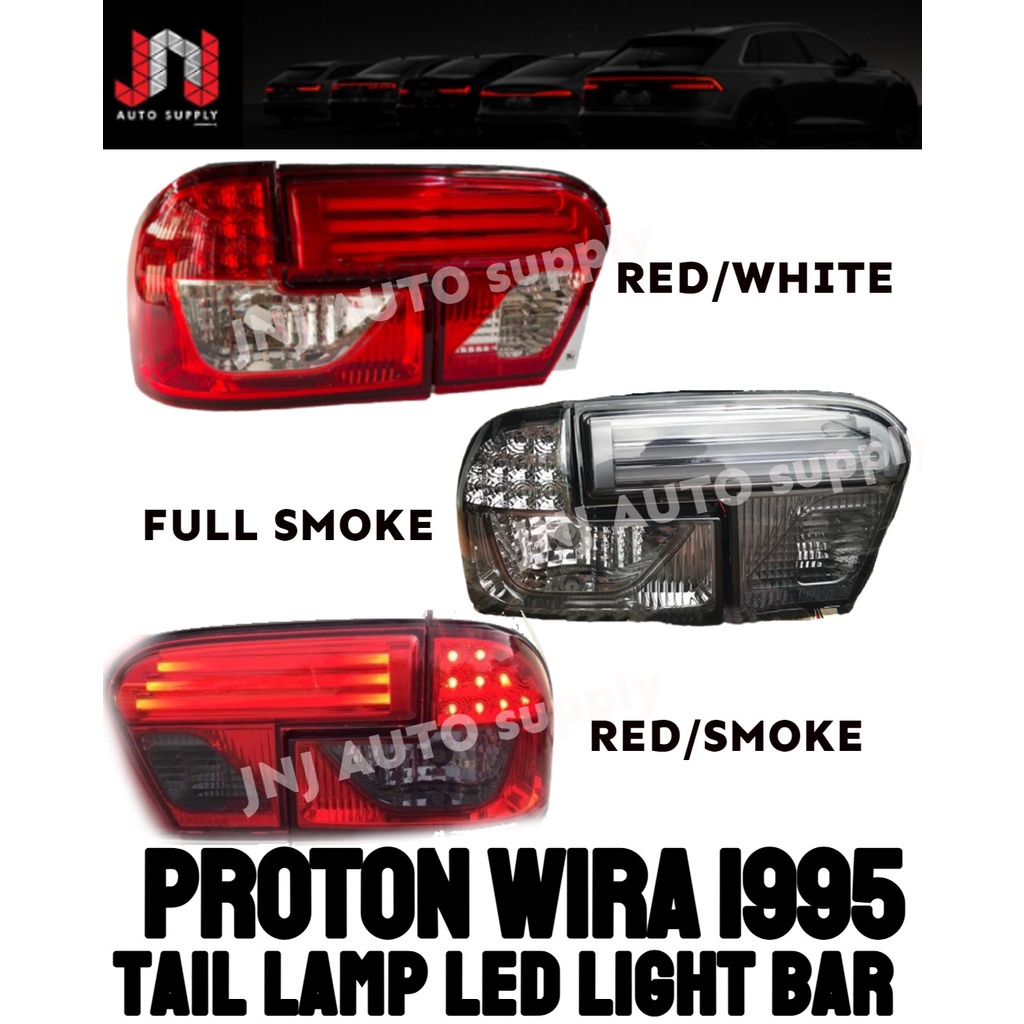Proton Wira 1995 led + light bar Tail Lamp +back up lamp design red ...