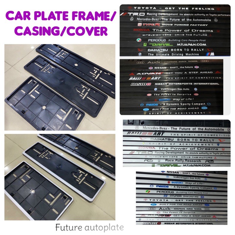CAR PLATE CASING **FRAME/COVER** MANY BRAND LOGO | Shopee Malaysia