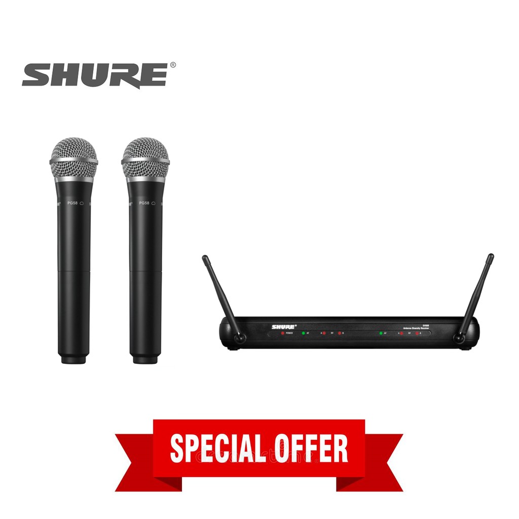 SHURE SVX288/PG58 Dual Vocal Handheld Wireless System | Shopee Malaysia