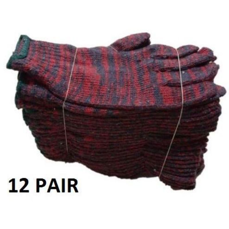 Sarung tangan kain tebal Knitted Cotton Hand Glove Thick 1 pair ...