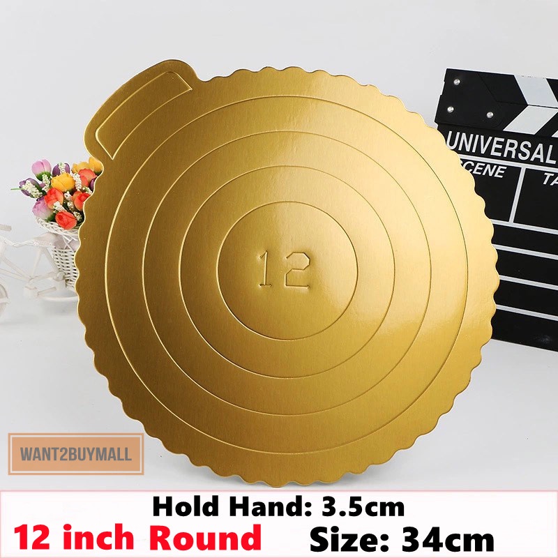 4“ 6“ 8” 10” 12“ Gold Round Square Mini Cake Dessert Mousse Plate Base ...