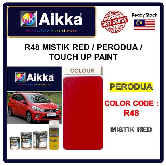 AIKKA AUTOMOTIVE PAINT / PERODUA MYVI R40,R48* / SOLID RED / TOUCH UP ...