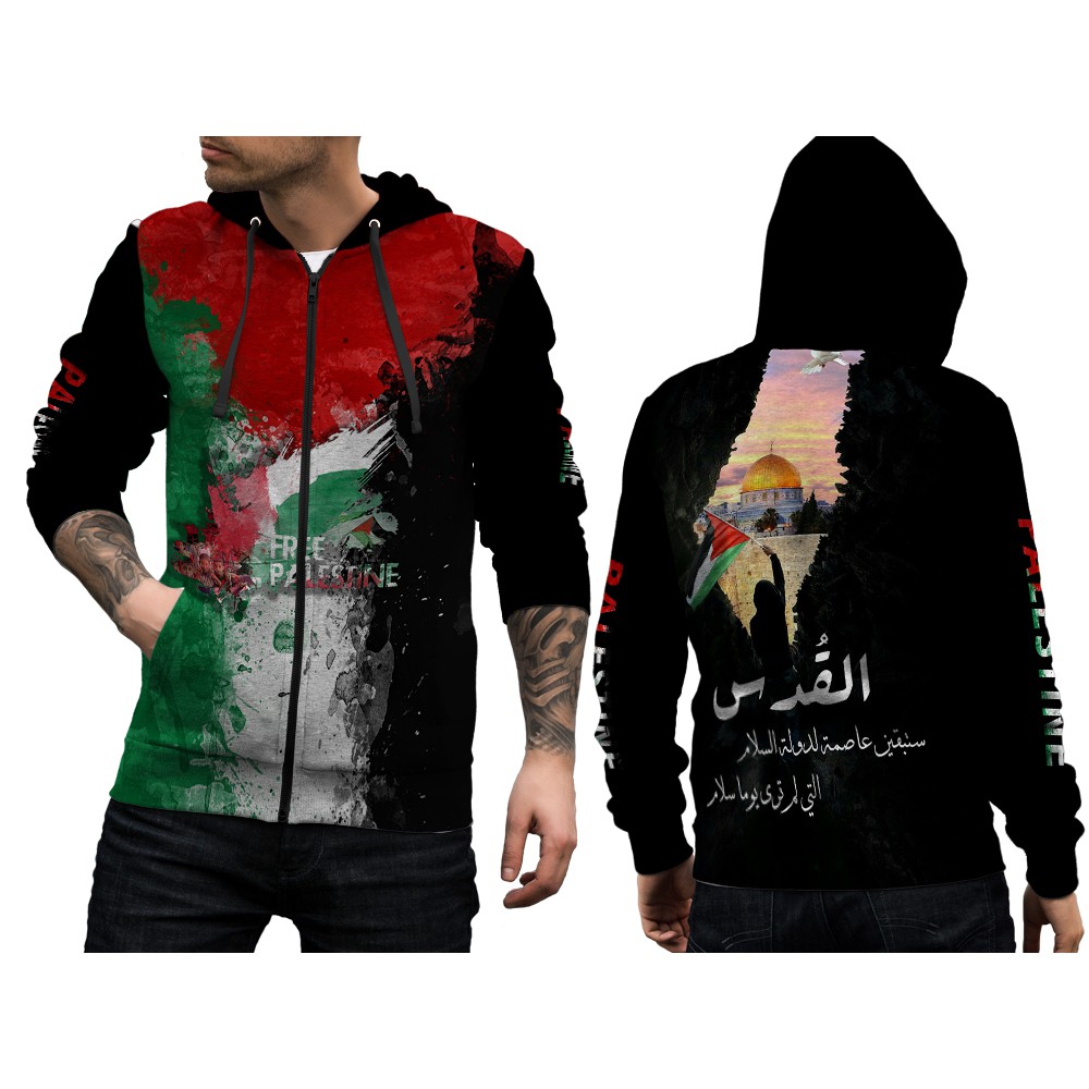 Palestine Men's Hoodie Jacket Palestine Pray For Free and Save Gaza ...
