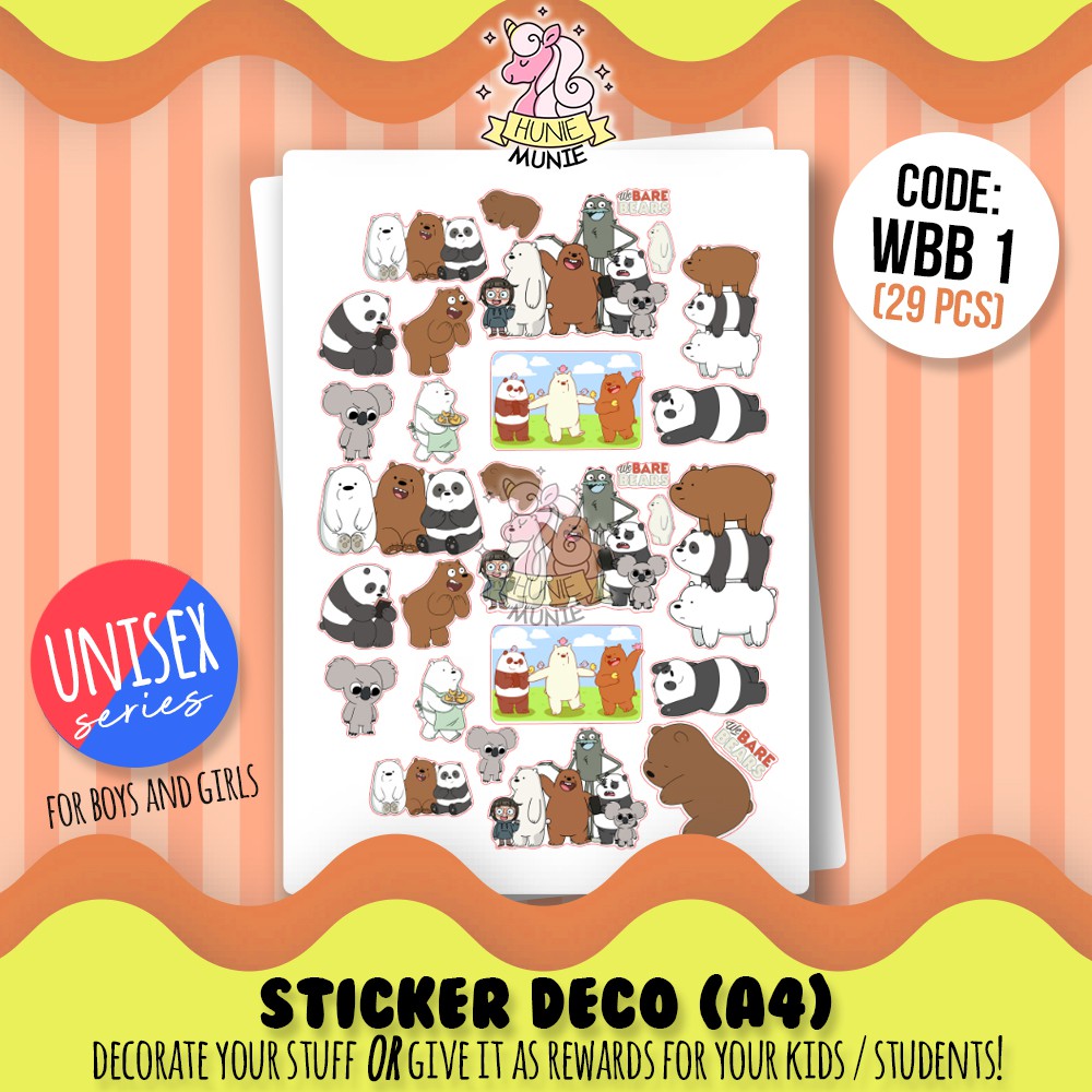 Sticker Deco - We Bare Bears 1 - UNISEX SERIES - Cake Topper Children's ...