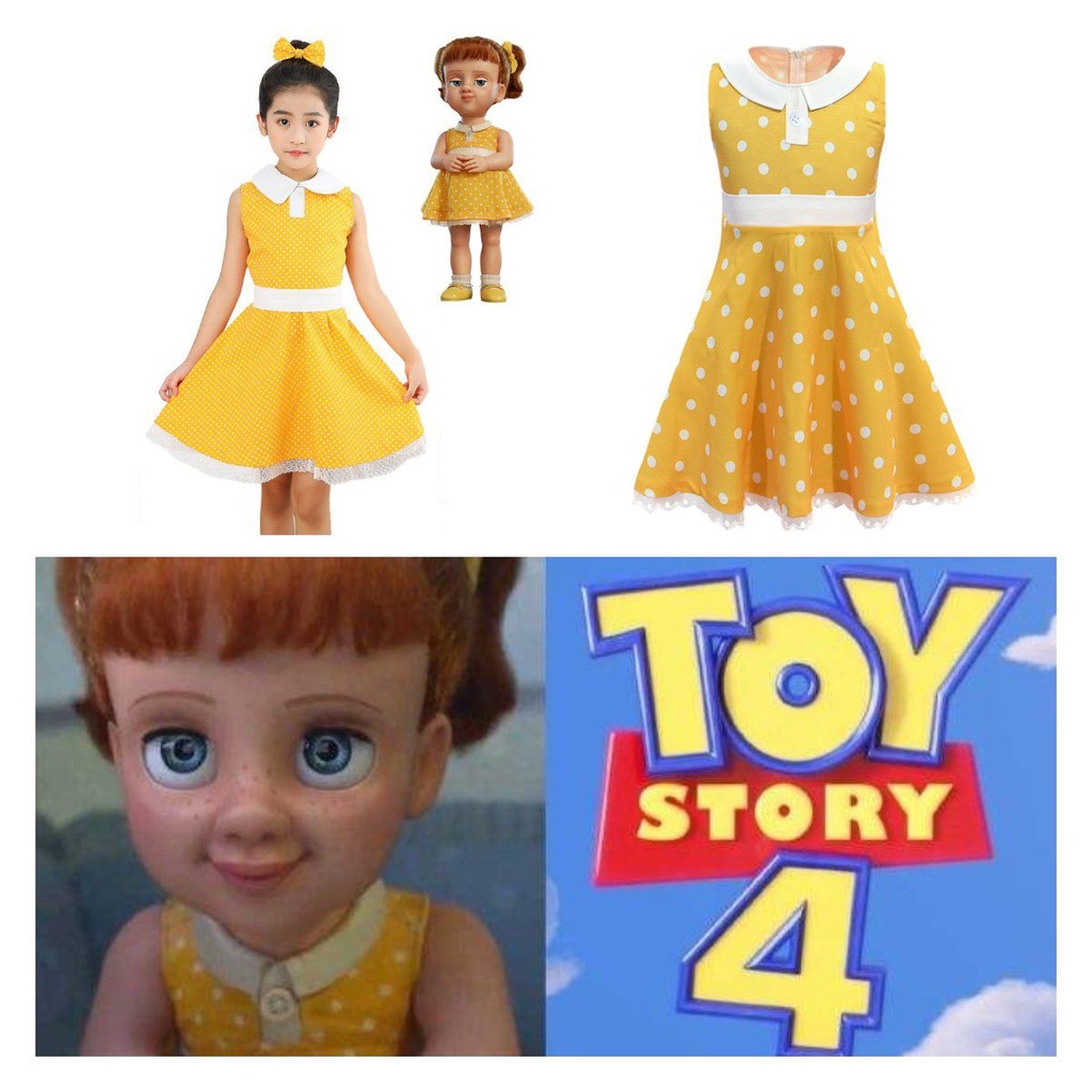 Story Toy Gabby Child Girl Cosplay Yellow Polka Dot Princess Dress For ...
