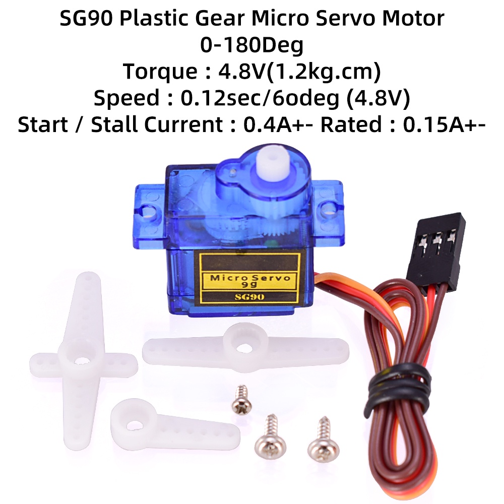 MG995 MG996r SG90 9g MG90s Metal / Plastic Gear 180 / 360 Deg Degree ...