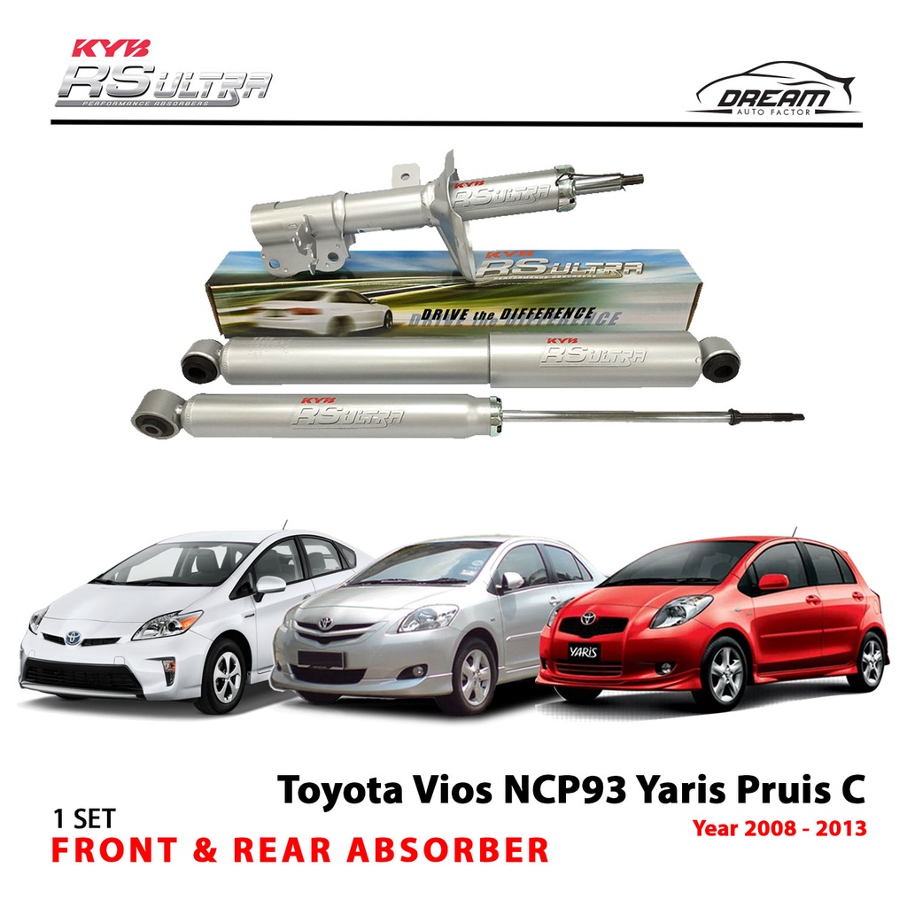 Toyota Vios NCP93 Yaris Pruis C Kayaba KYB RS Ultra Front And Rear Absorber Set 333HD03 333HD04 ...