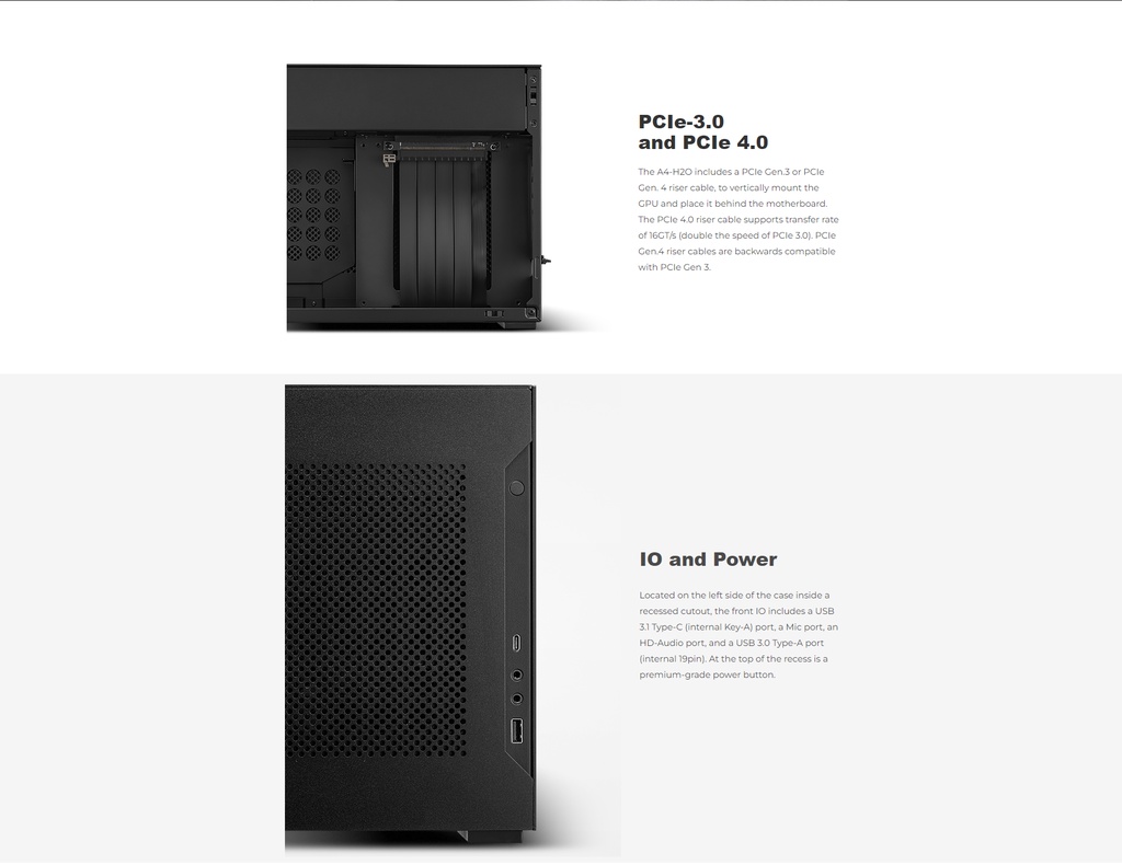 (AONE PLUS SS2) Lian Li A4-H20 Aluminum Mini-ITX Computer Case (PCIE 4. ...