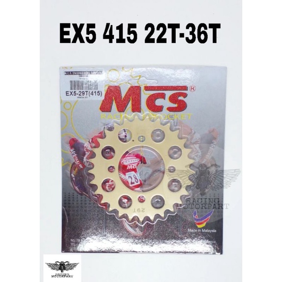 MCS Honda EX5 415 14T - 15T ~ 22T - 36T Racing Sprocket | Shopee Malaysia