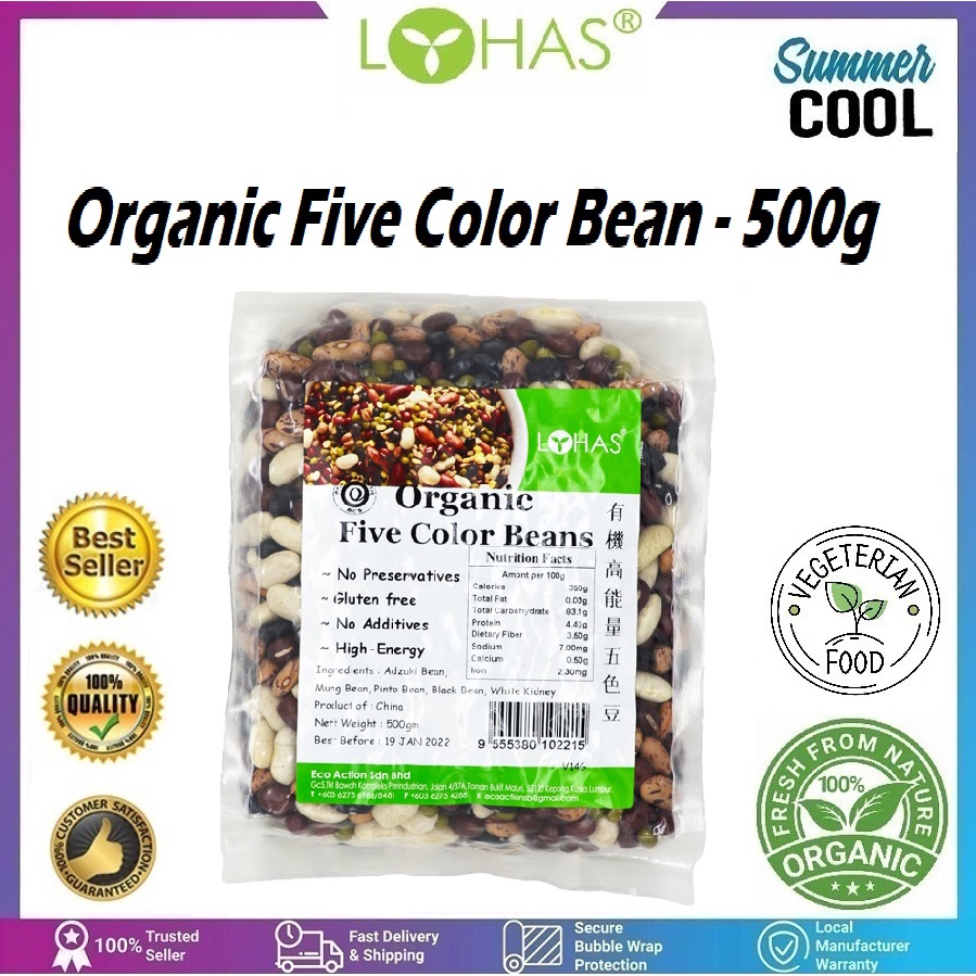 (Lohas) Organic Five Color Bean 有机高能量五色豆 - 500g | Shopee Malaysia