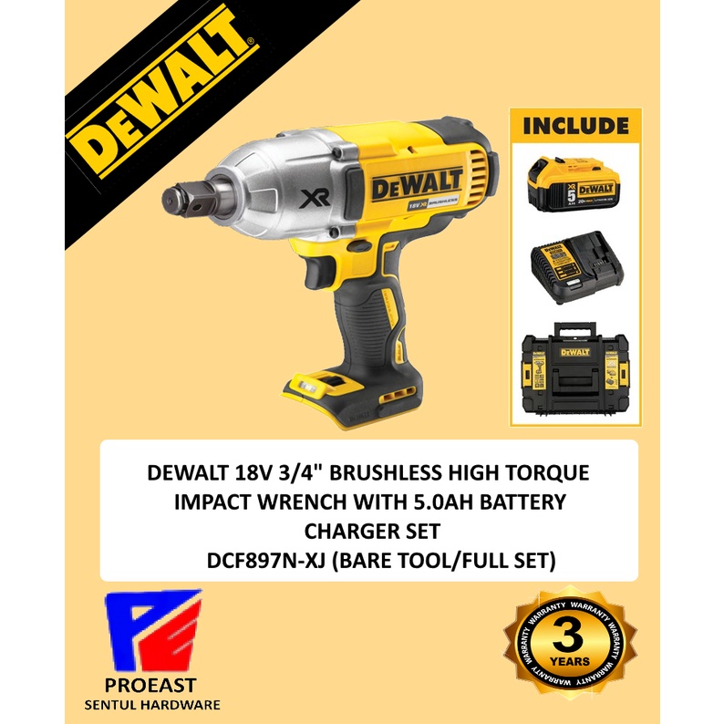 DEWALT 18V 3/4"Brushless High Torque Impact Wrench Completed Set/Power ...