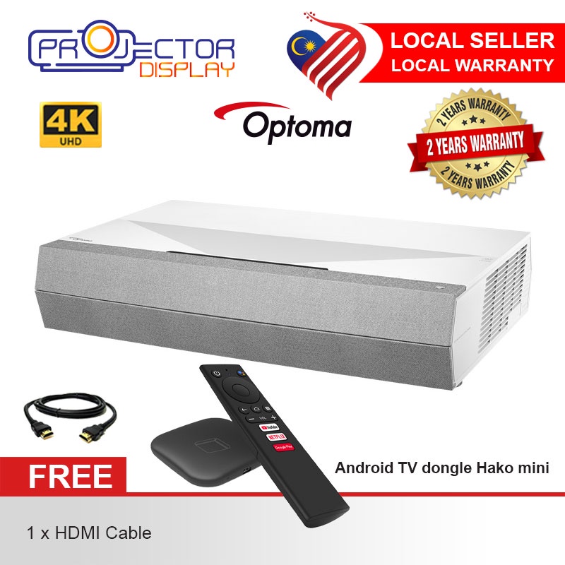 Optoma CinemaX D2+ 4K UHD Cinema TV Ultra Short Throw Laser Home Cinema ...