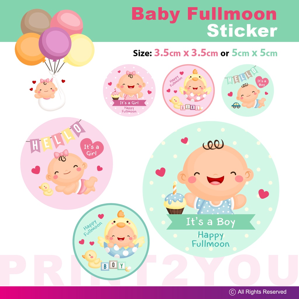 BABY FULL MOON STICKER | 婴儿满月贴纸 | NEW BORN BABY STICKER | | Shopee Malaysia