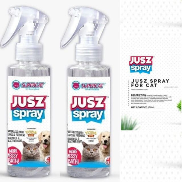 150ML Jusz Spray Combo 2 Bottle Dry Shampoo For Pets Cat Dog Anti ...