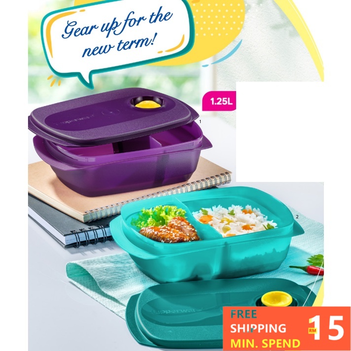 Tupperware Reheatable Divided Lunch Box 1.25L | Shopee Malaysia