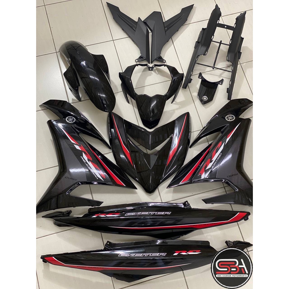 COVERSET BODY Y15 Y15ZR V1 V2 V3 YAMAHA EXCITER RC HITAM 1ST EDITION SIAP TANAM ORIGINAL VELOZI ...