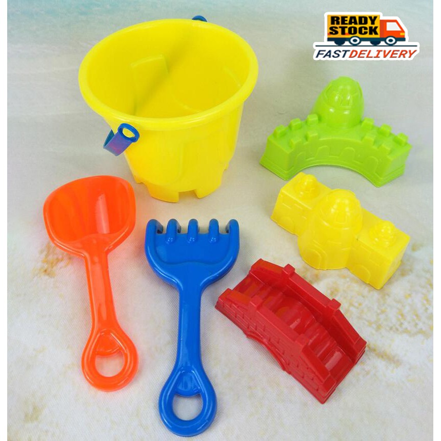 READY STOCK-FAST DELIVERY -BSA15 SAND BEACH SET 6PCS with 3CASTLE mold ...