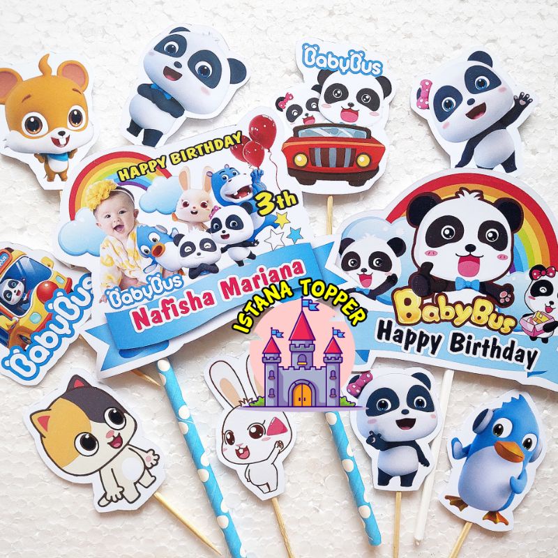 STANDART / CUSTOM Cake Topper Babybus Theme / Birthday Topper / Babybus ...