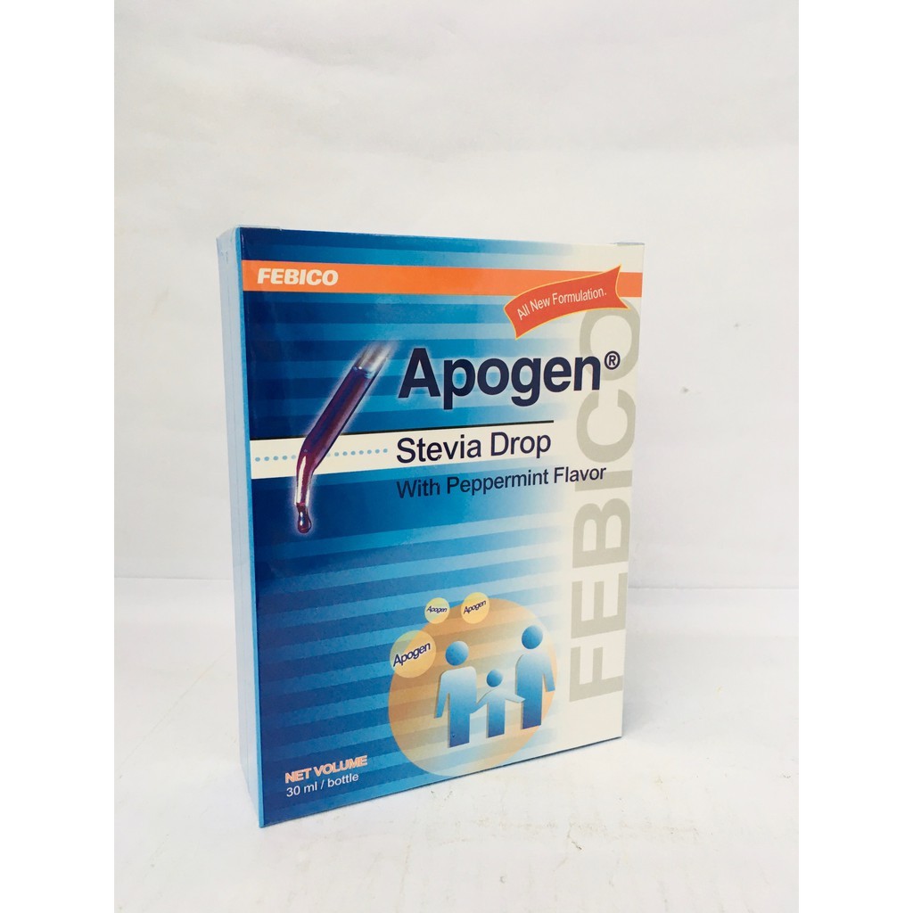 Febico Apogen Stevia Drop With Peppermint Flavor 30ml/bottle (EXP:3/ ...