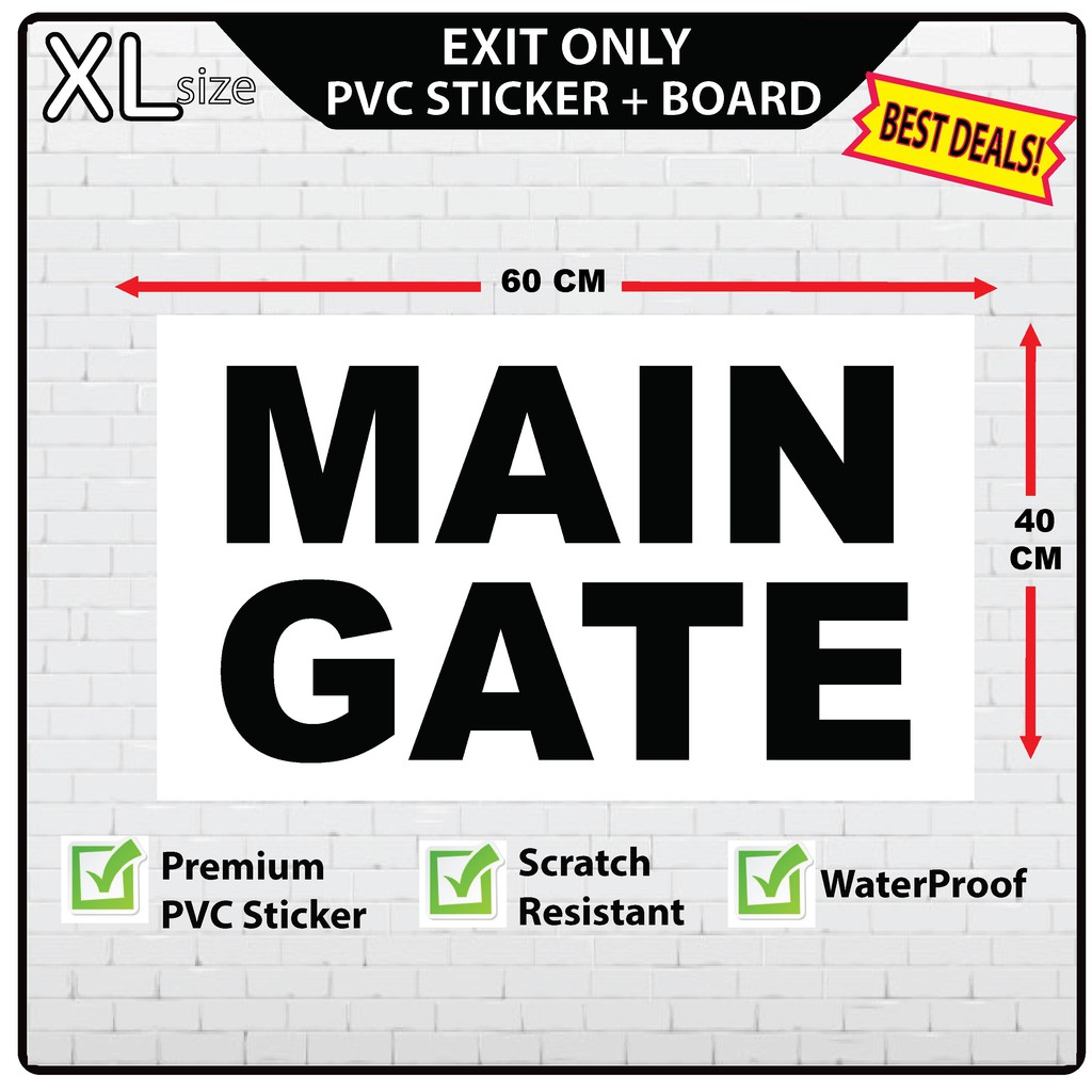 Main Gate, Gate 2 Sign ( Sticker Only, Sticker With Board | Shopee Malaysia