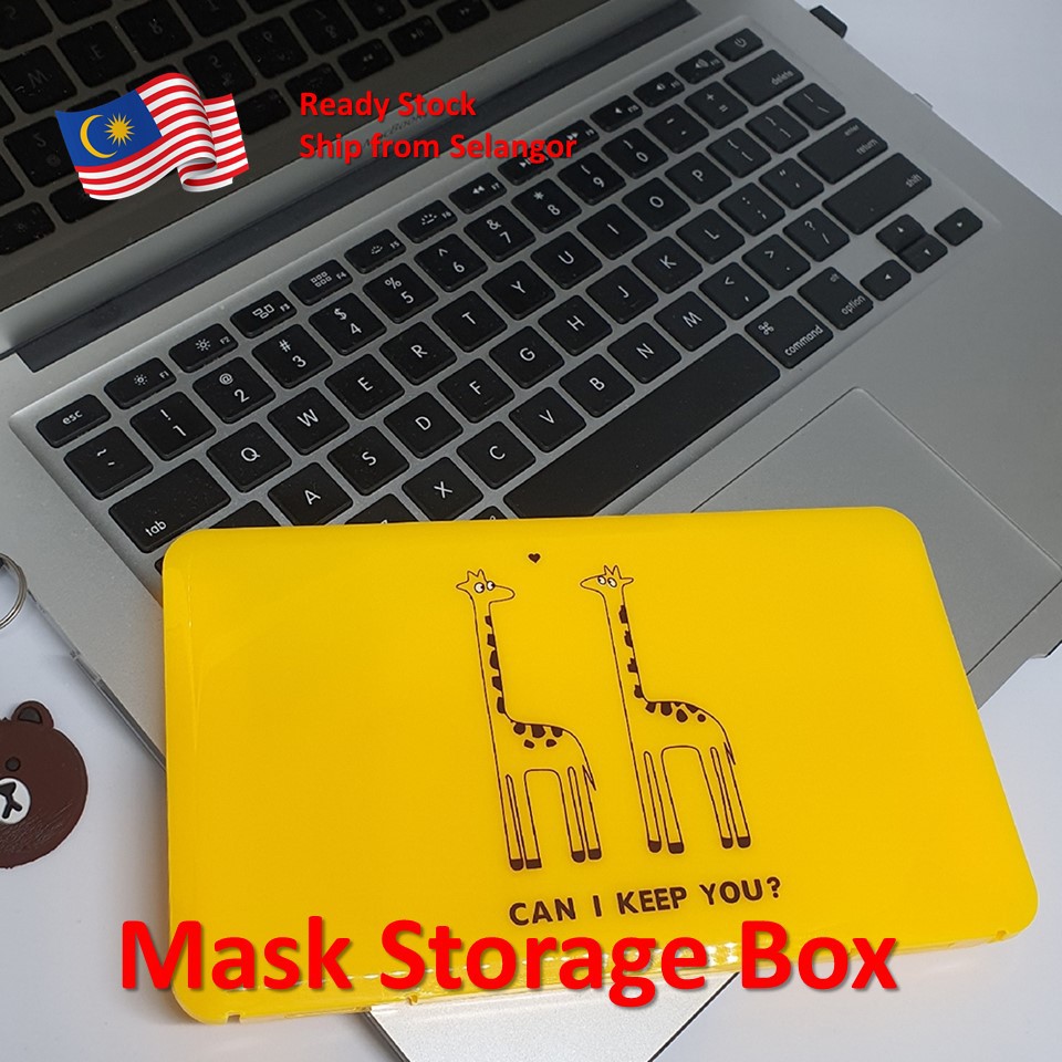 Yellow Mask Storage Box Mask Keeper Foldable Mask Storage Face Masks ...