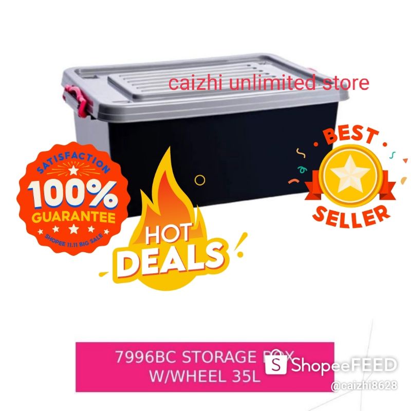 Century Storage Box With Wheel 35 Litres - 7996B | Shopee Malaysia