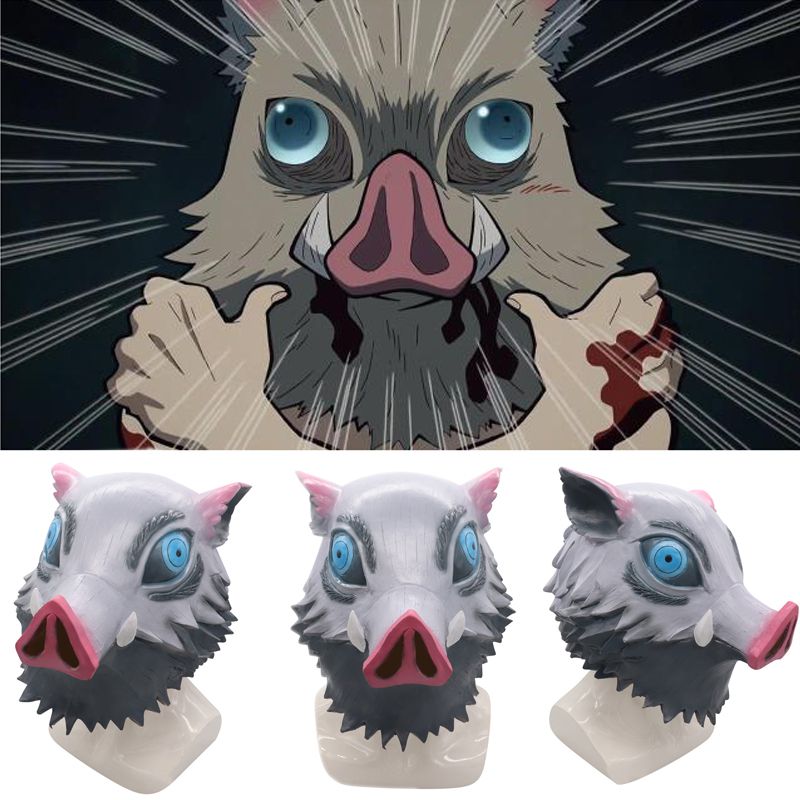 Demon Slayer Realistic Kimetsu No Yaiba Hashibira Inosuke Latex Mask ...