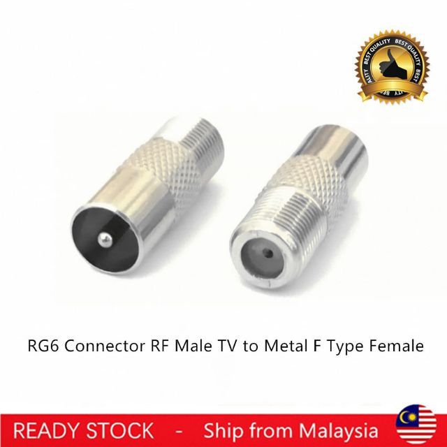 F Type RG6 Connector To AV PAL Port (1PCS) | Shopee Malaysia