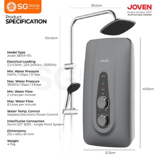 Ready Stock [JOVEN] SB11iP-RS Inverter Silent DC Pump Instant Water Heater with Rain Shower ...