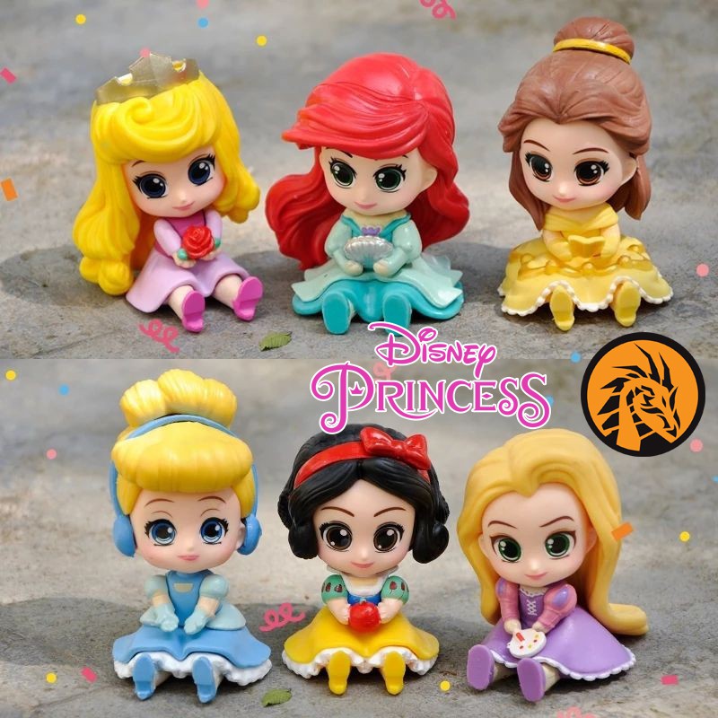 Set Of 6 Disney Princess Model Beautiful Face Size 7.5 Cm. Premium ...
