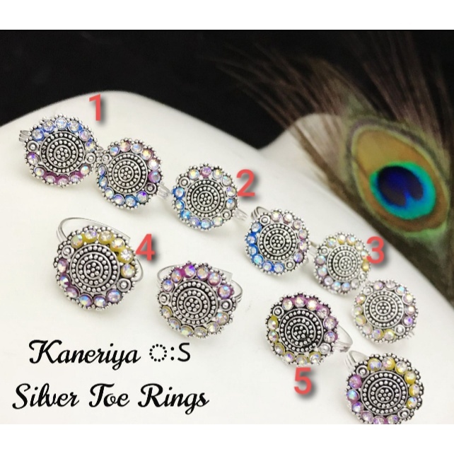 Silver Tone With Colour Toe Ring/Metti 1 Pair READY STOCK | Shopee Malaysia