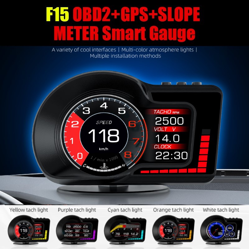 New Model🇲🇾 F15 Car OBD OBD2 Meter GPS Digital Scanner Speedometer ...