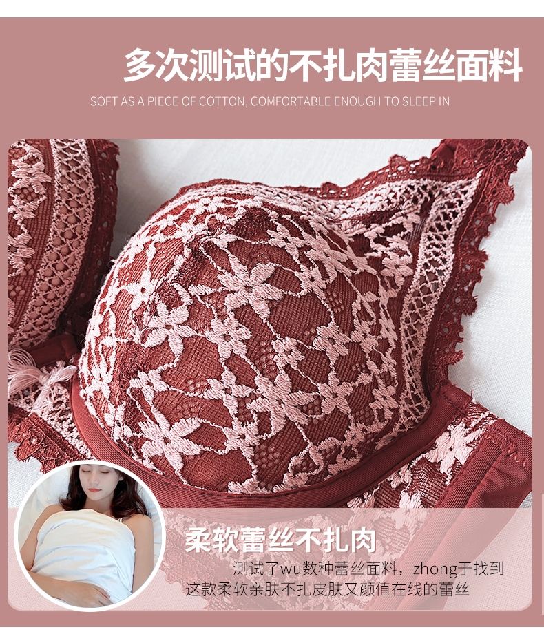 Ready stock Japanese girl lace Bra underwear ladies deep V thin summer ...