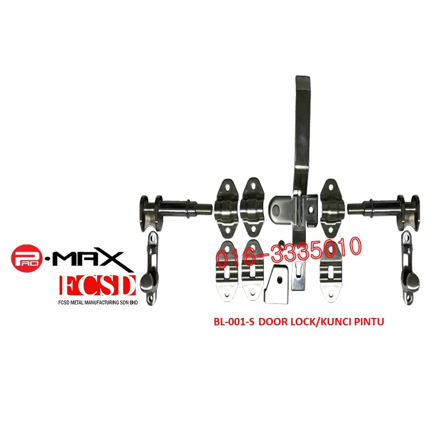 BL-001-S Lorry Truck Box Van Body Steel Door Lock Kunci Pintu Lori Trak ...