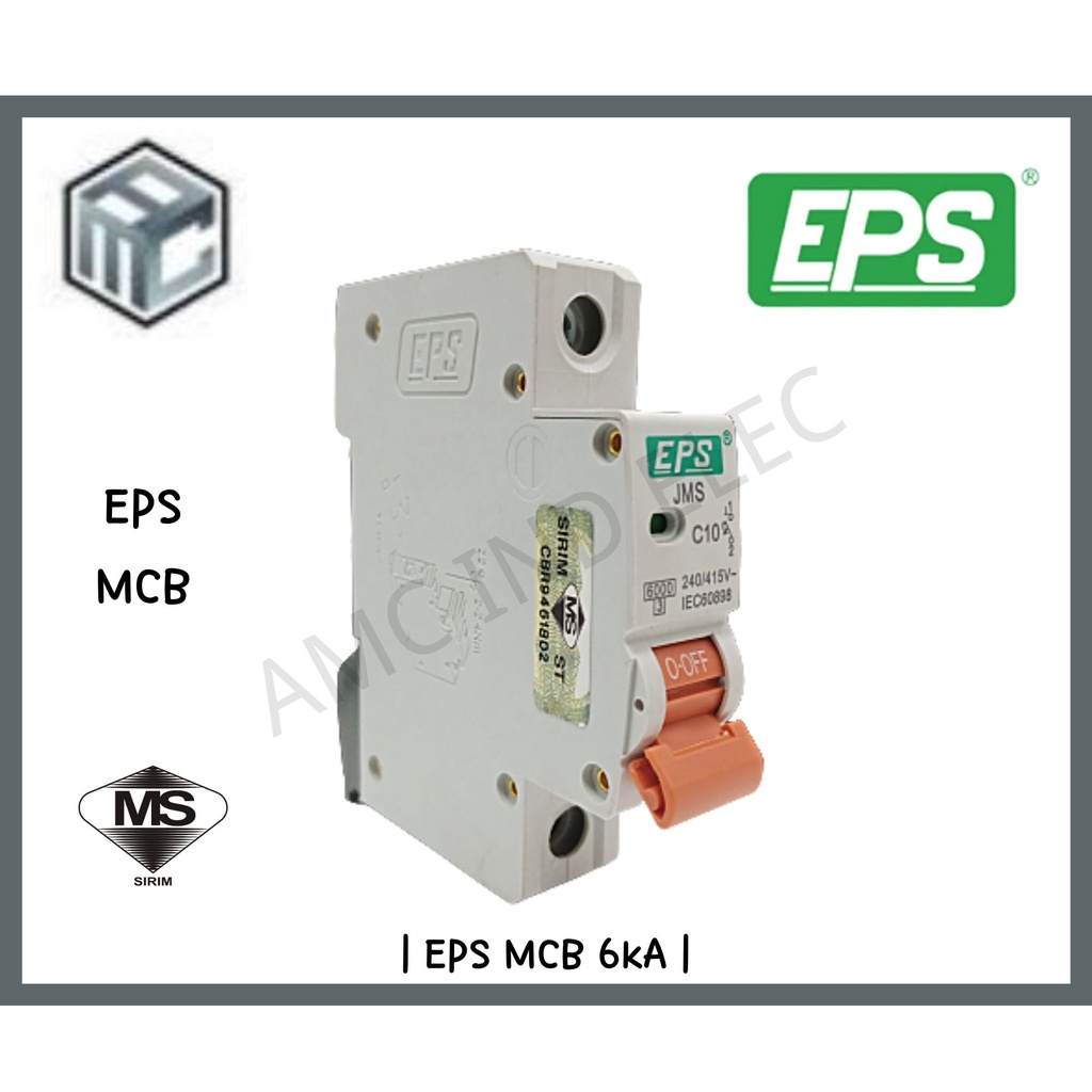 EPS MCB 6A 10A 16A 20A 32A 40A 63A 1 Pole Miniature Circuit Breaker 6kA ...