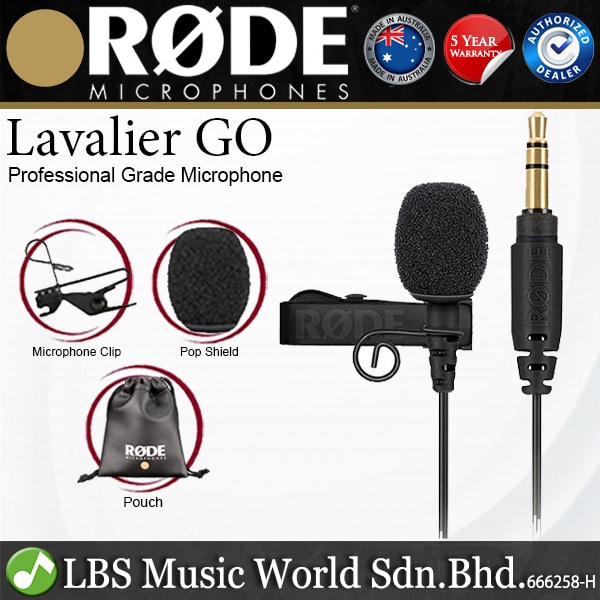 Rode Lavalier GO Professional Grade Omnidirectional Mic Microphone ...