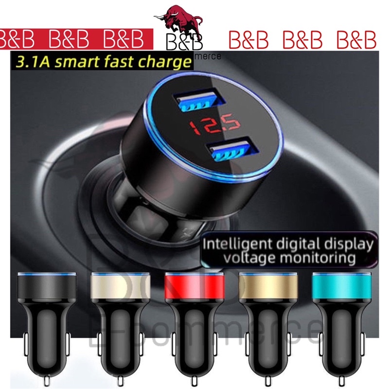 1PC Dual Ports Digital LED Voltmeter 3.1A 5V USB Auto Car Charger ... 1PC Dual Ports Digital LED Voltmeter 3.1A 5V USB Auto Car Charger ...
