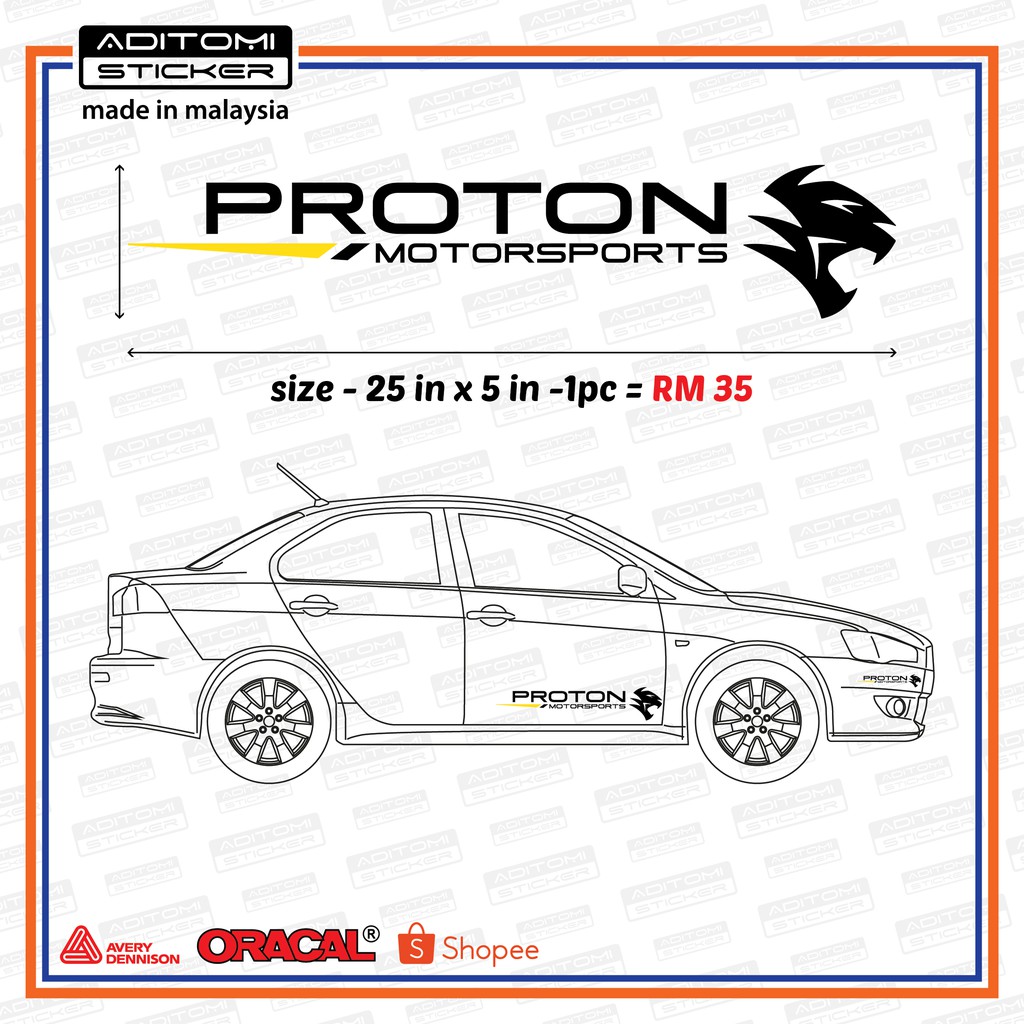 Proton Motorsports Big Size die cut sticker | Shopee Malaysia