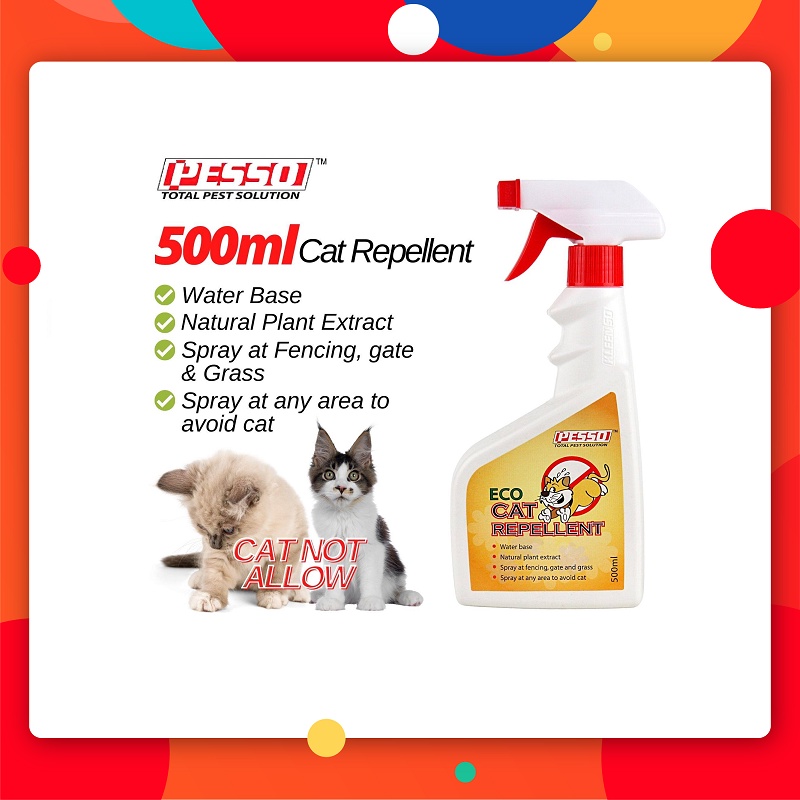 Pesso Eco Cat Repellent (500ml) Halau Kucing Spray Repel Cats 驱猫液 安全 ...
