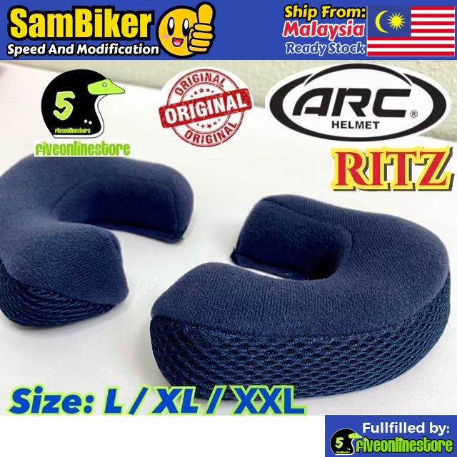ARC Ritz L XL XXL Helmet Side Sponge Inner Pad Repalcement Set Padding ...