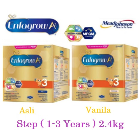 100% Original Enfagrow A+ Step 3 Milk Powder 2.4kg Asli/Vanila Anak ...
