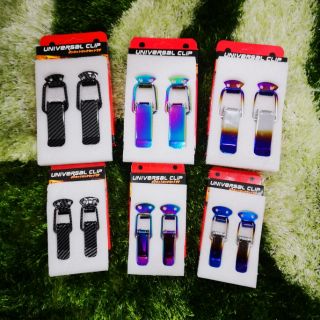 2PC Car Universal Front Rear Fender Bumper Clip 6D Carbon Black Plate ...