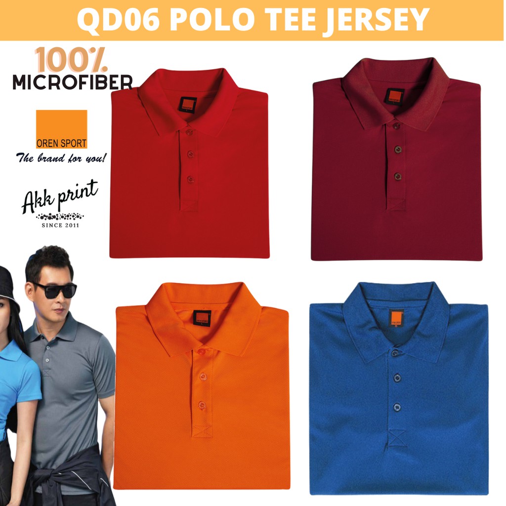 T-Shirt Jersey Collar Polo Orensport QD06 100% Microfiber Short sleeve ...